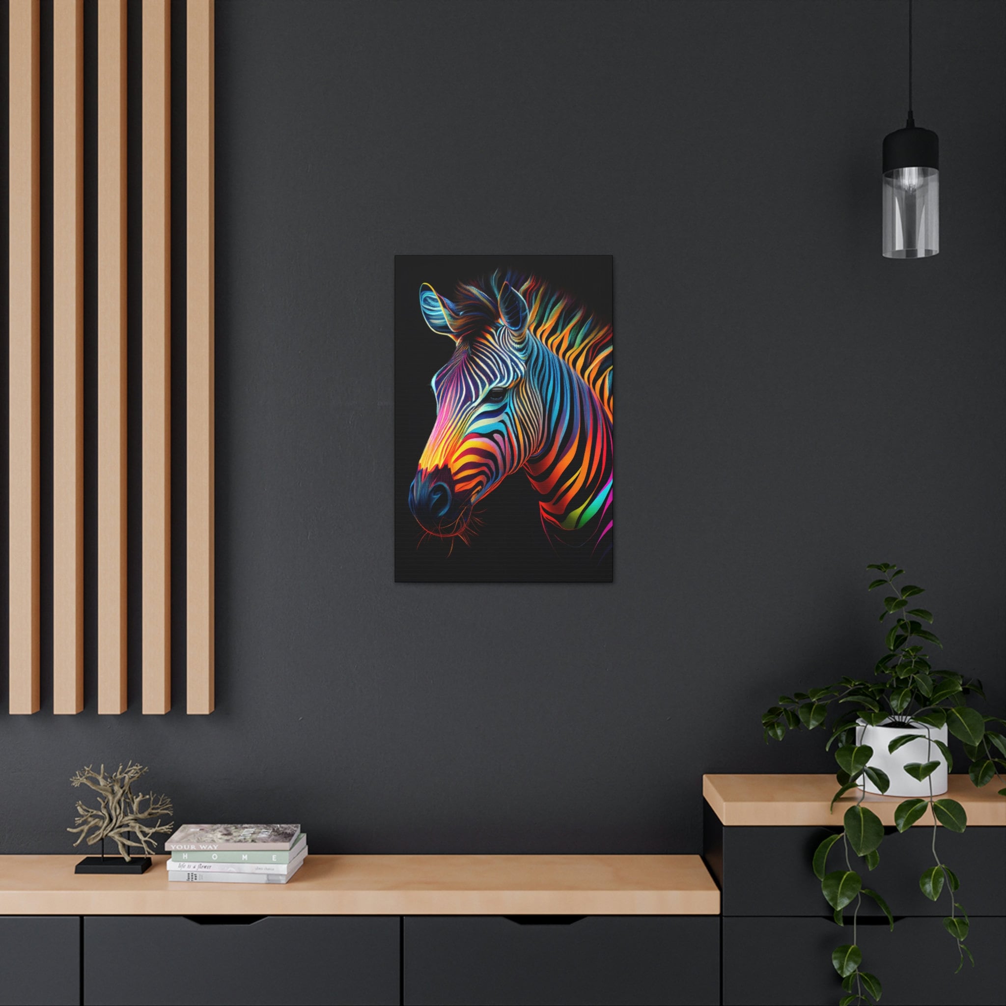 Abstract Colorful Zebra Painting on Canvas, Zebra Wall Art, Zebra Wall ...