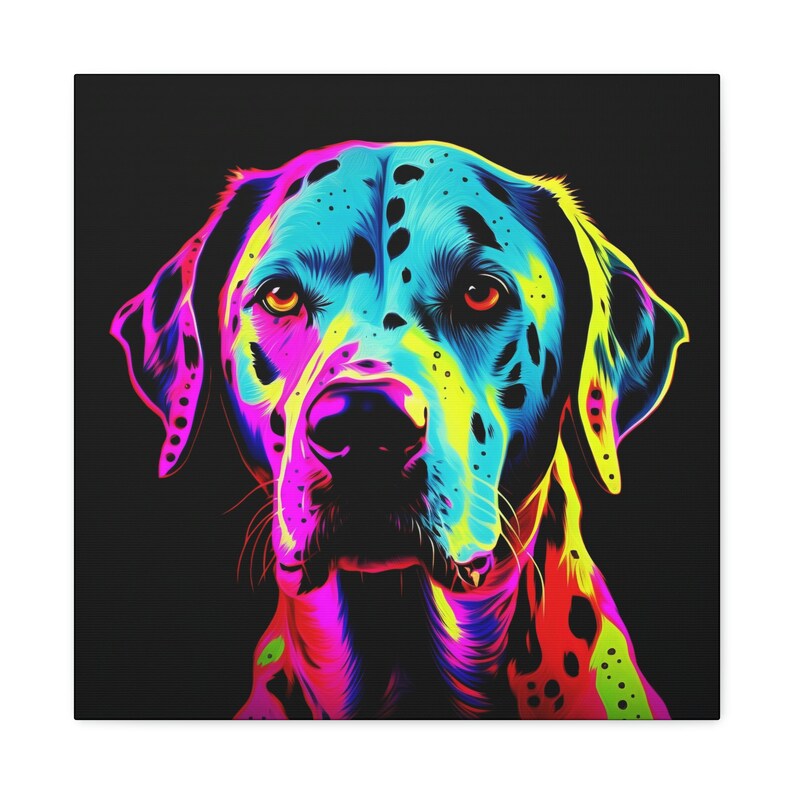 Abstract Colorful Dalmatian Painting on Canvas, Dalmatian Wall Art ...
