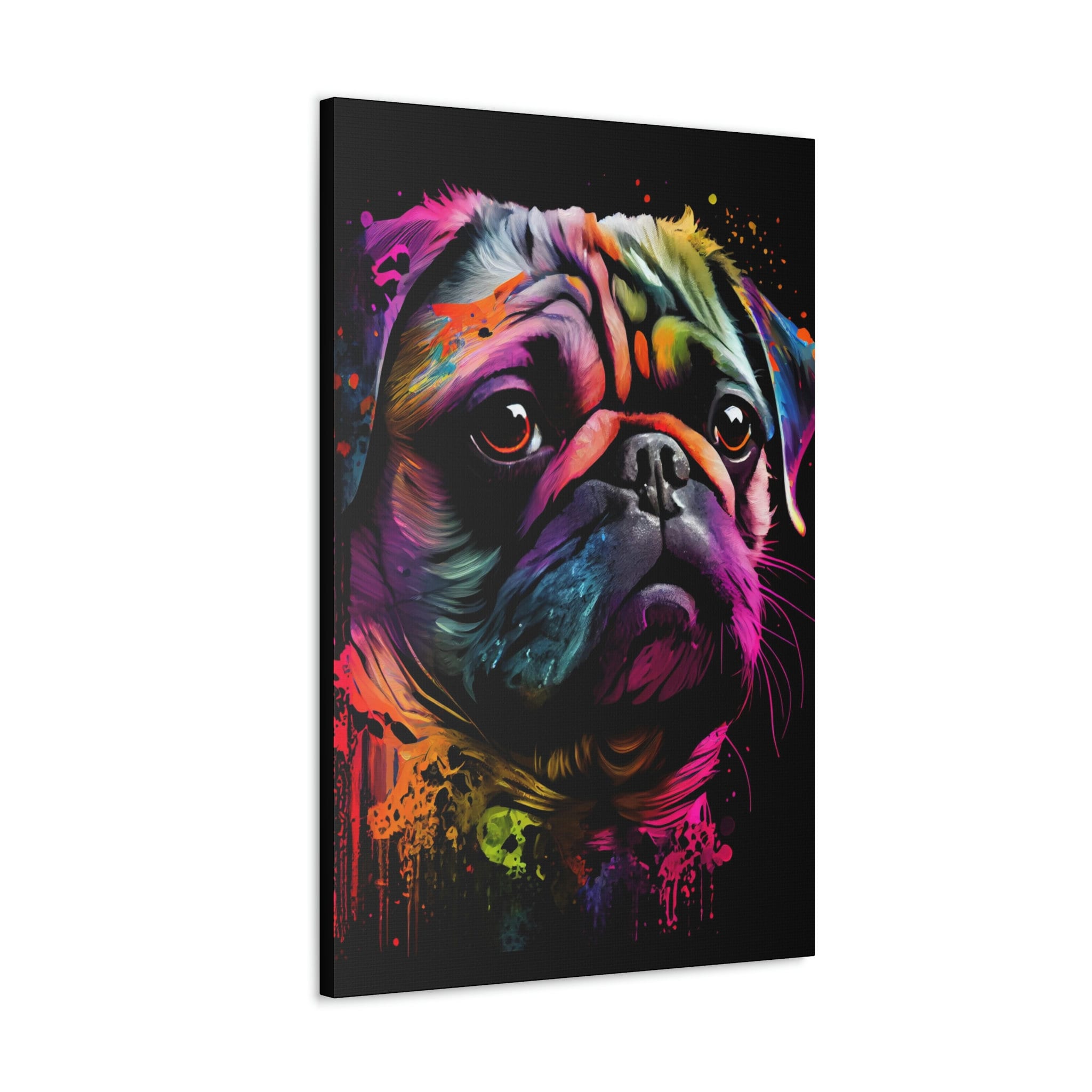 Abstract Colorful Pug Painting on Canvas, Pug Wall Art, Pug Wall Decor ...