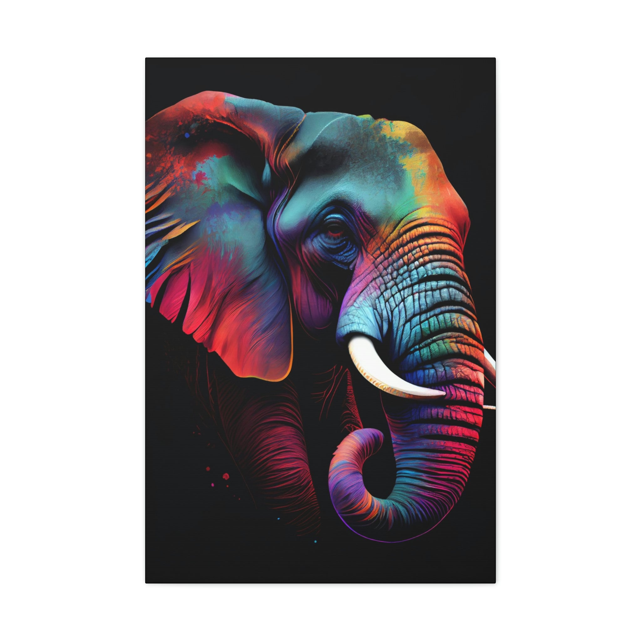 Abstract Colorful Elephant Painting on Canvas Elephant Wall - Etsy