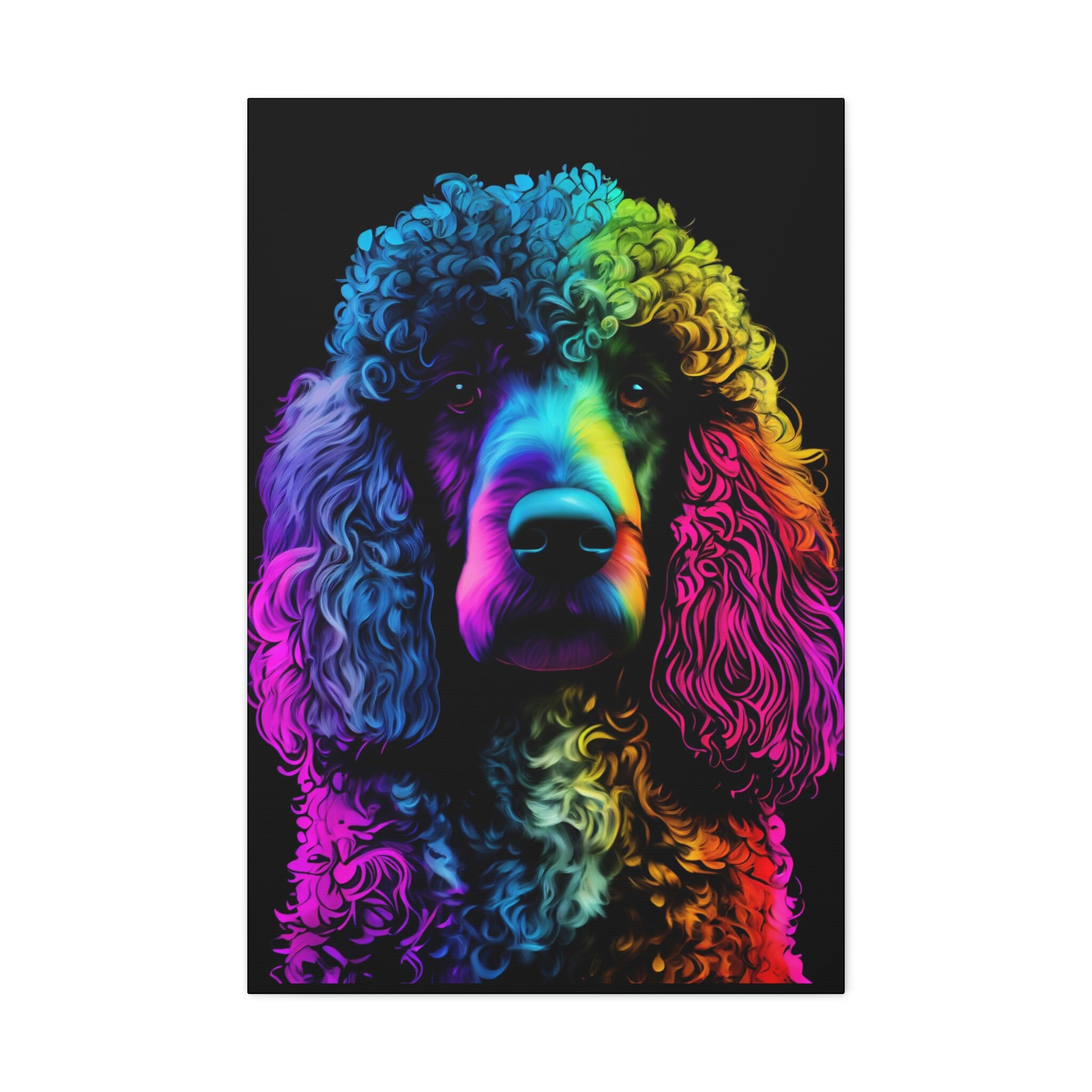 Abstract Colorful Standard Poodle Painting on Canvas, Standard Poodle ...