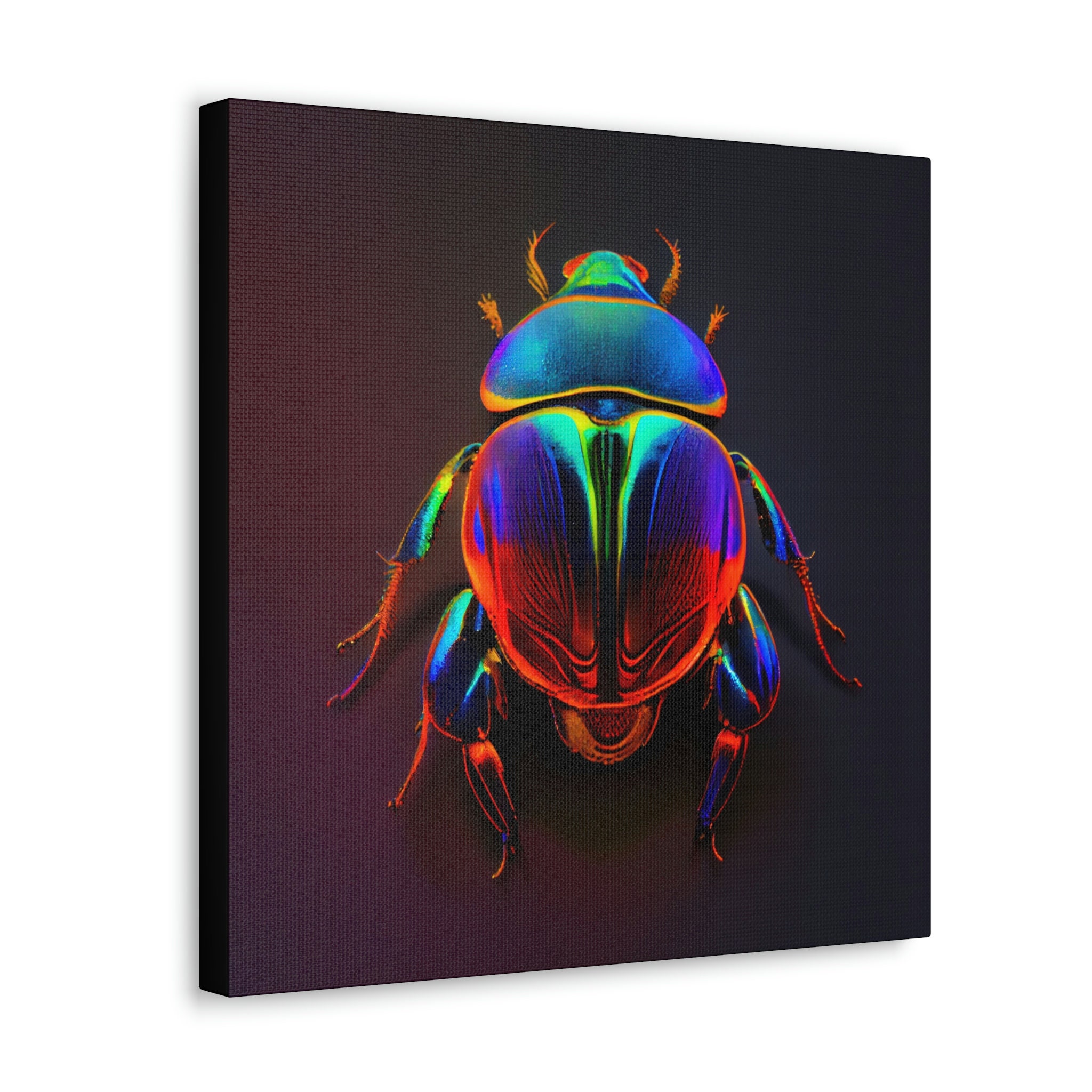 Colorful Neon Dung Beetle Painting on Canvas, Beetle Wall Art, Beetle ...