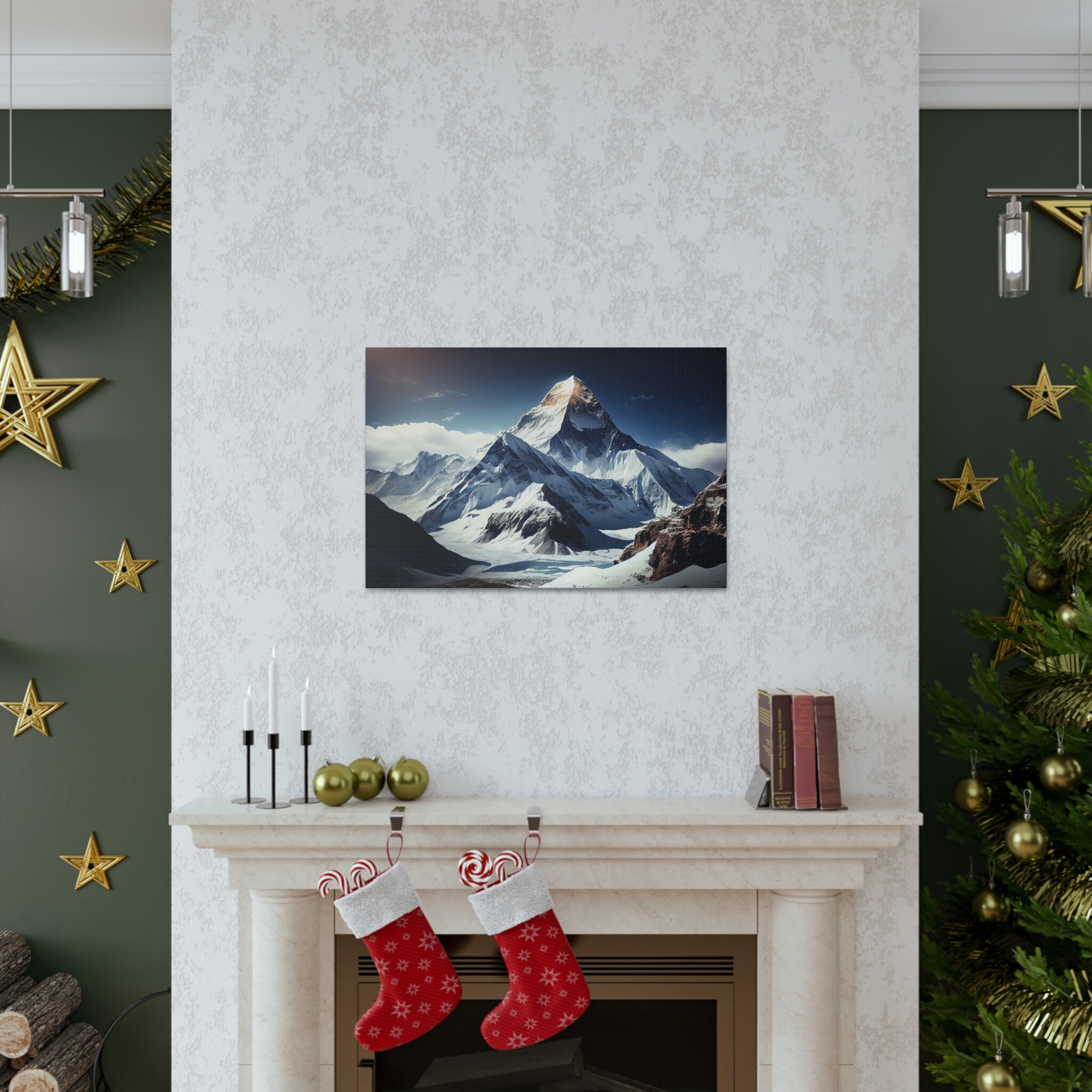 Mountt Everest Canvas Painting Print, Mt Everest Wall Art, Mt Everest ...