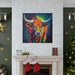Abstract Colorful Bull Painting on Canvas, Longhorn Wall Art, Bull Wall ...