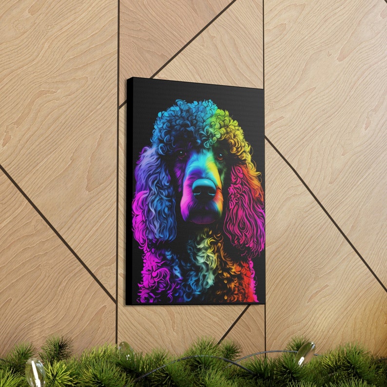 Abstract Colorful Standard Poodle Painting on Canvas, Standard Poodle ...