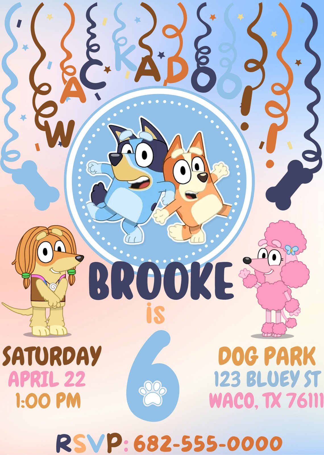 Bluey Birthday Bluey and Bingo Digital Birthday Invitation - Etsy