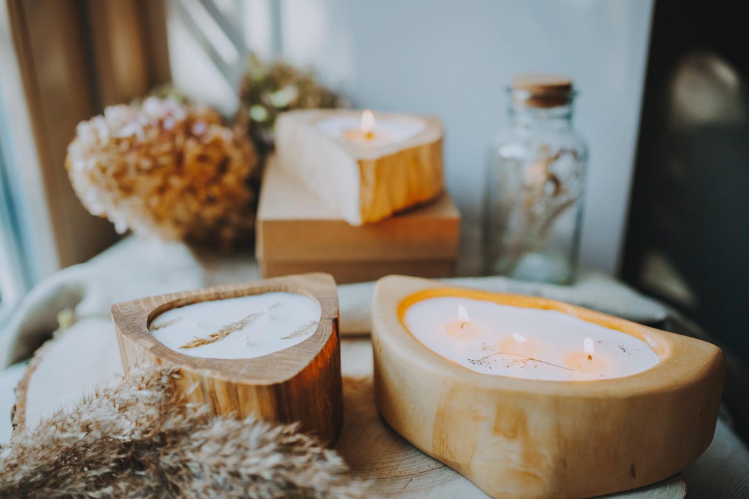 Farmhouse Home Candle, Rustic Candle in Wood - Etsy
