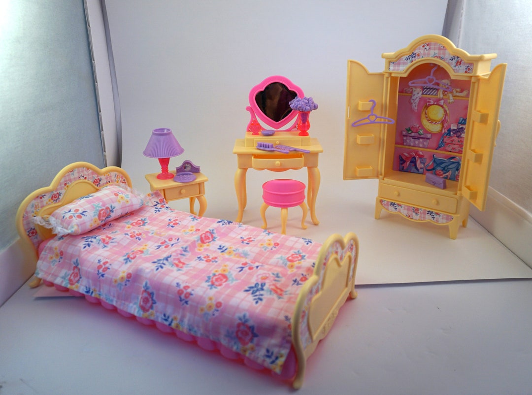 1996 Vintage Barbie Folding Pretty House Complete Bedroom Playset 67552 ...