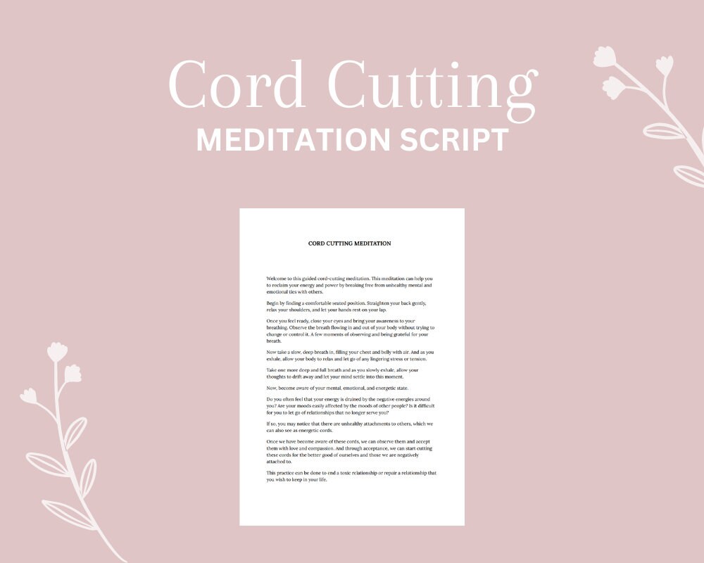 Cord Cutting Guided Meditation Script PDF - Etsy