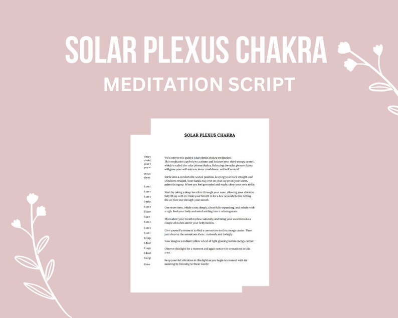 Solar Plexus Chakra Guided Meditation Script Manipura - Etsy