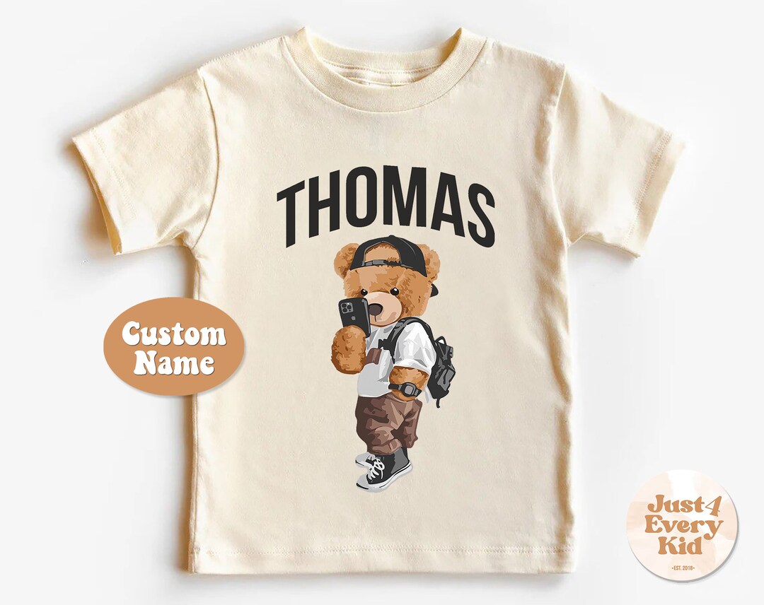Custom Name Toddler Shirt, Personalized Natural Kids Shirt, Boy ...