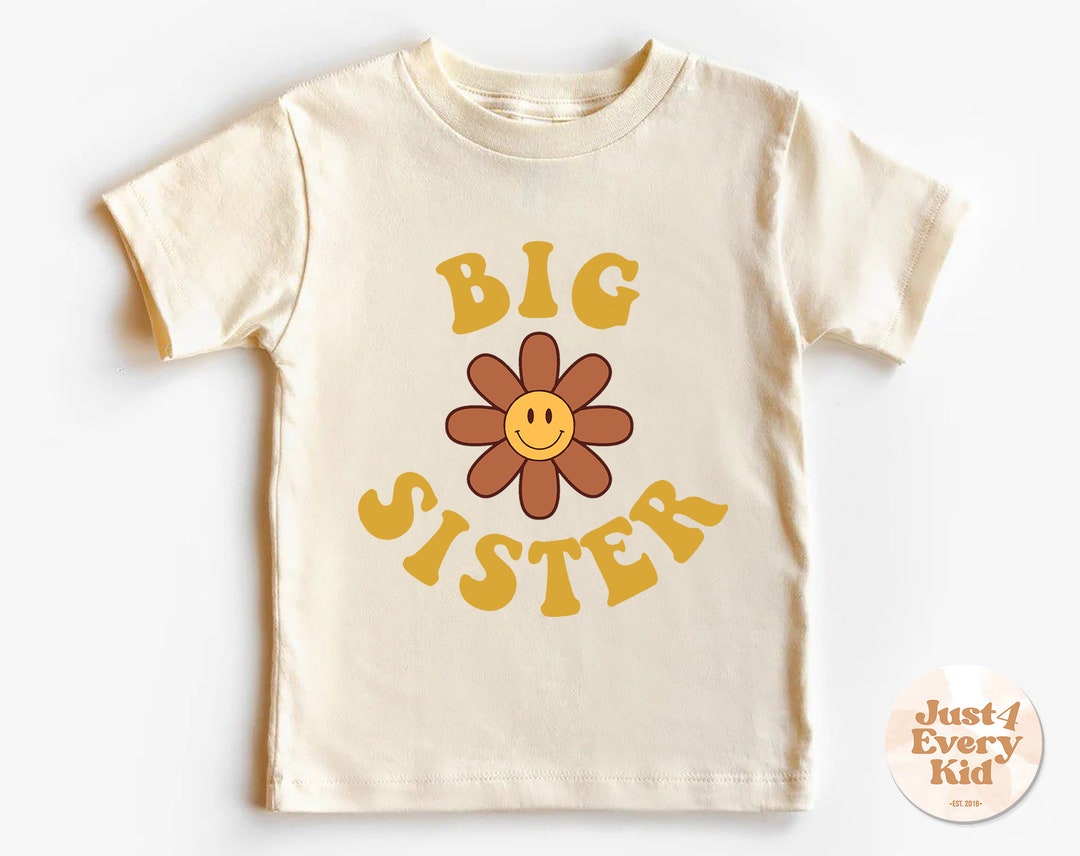 Big Sister Toddler Shirt, Retro Kids Shirt, Sibling Natural Toddler, Youth Tee, Kids Pregnancy ...