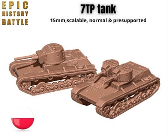 5x 7TP Polish Light Tanks - 3D Resin Printed, 15mm Scale - Etsy