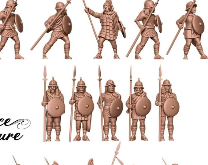 10x Carolingian Spearmen Infantry Squad 3D Resin Printed, 28mm Scale - Etsy
