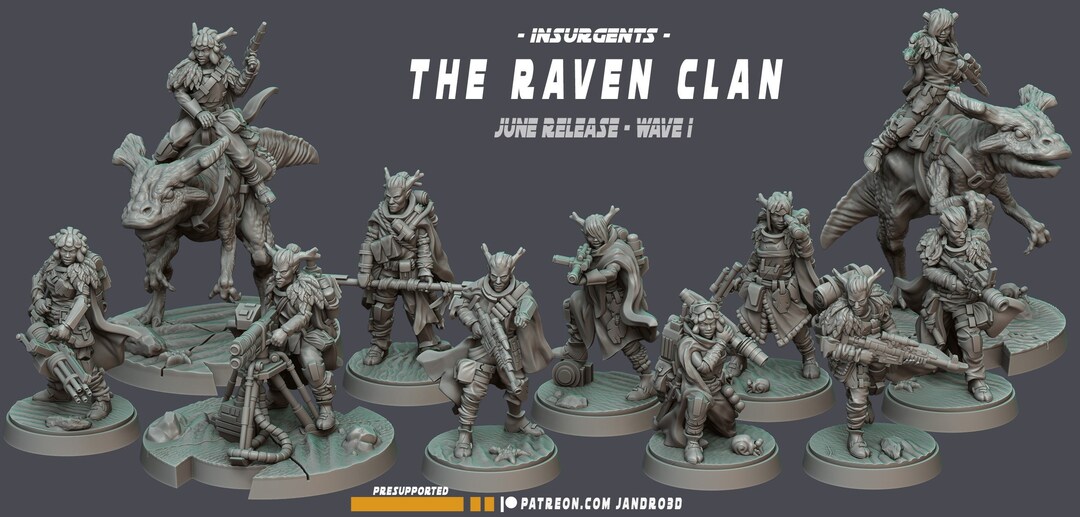 11x the Raven Clan Bundle - Interstellar Civil War - 3D Resin Printed ...