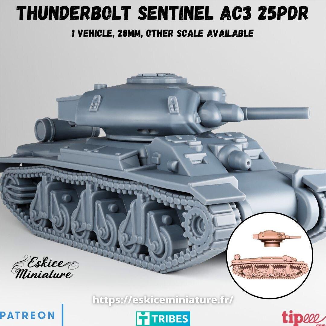 Thunderbolt Sentinel AC3 Australian Tank - World War 2 - 3D Resin ...