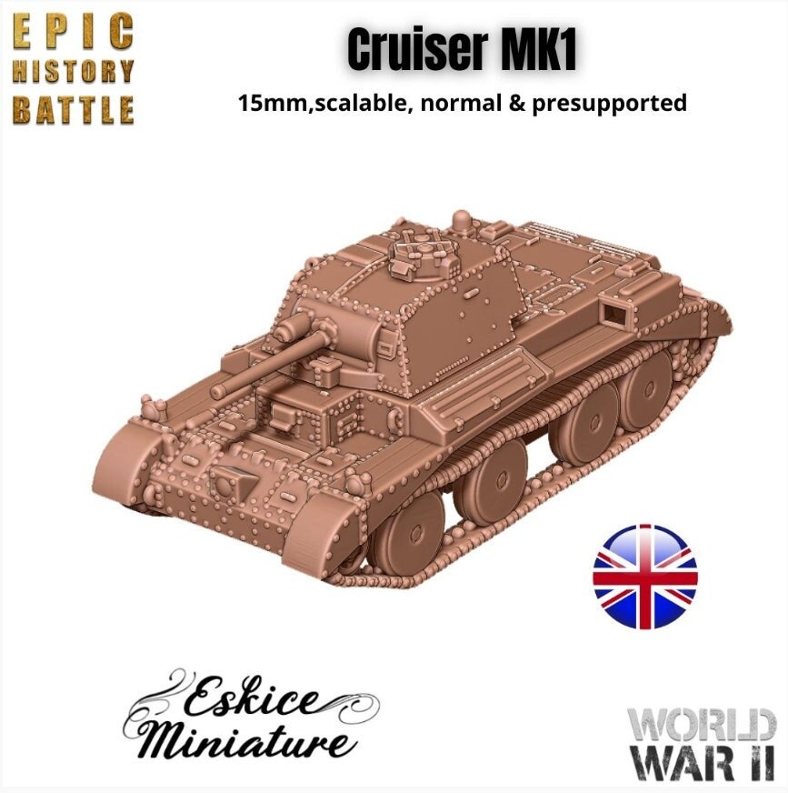 5x Cruiser MK1 British Medium Tanks 3D Resin Printed 15mm - Etsy