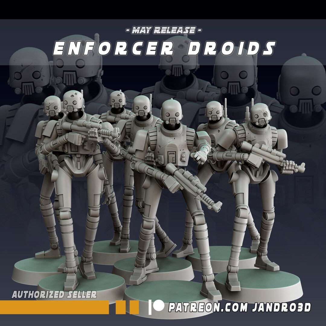 7x Enforcer Droid Squad - Interstellar Civil War - 3D Resin Printed ...