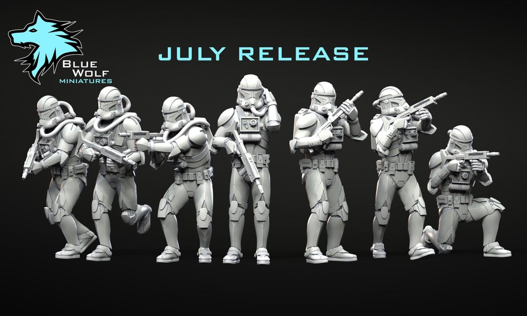 7x Lagoon Trooper Squad Replicant War 3D Resin Printed, 35mm Scale - Etsy