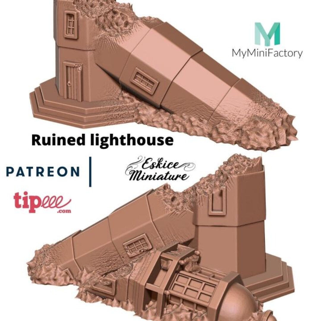 Destroyed Lighthouse - World War II - 3D FDM Printed, 28mm Scale - Etsy
