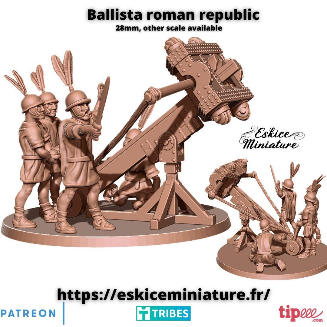 Roman Republic Ballista With Crew - 3D Resin Printed, 28mm Scale - Etsy