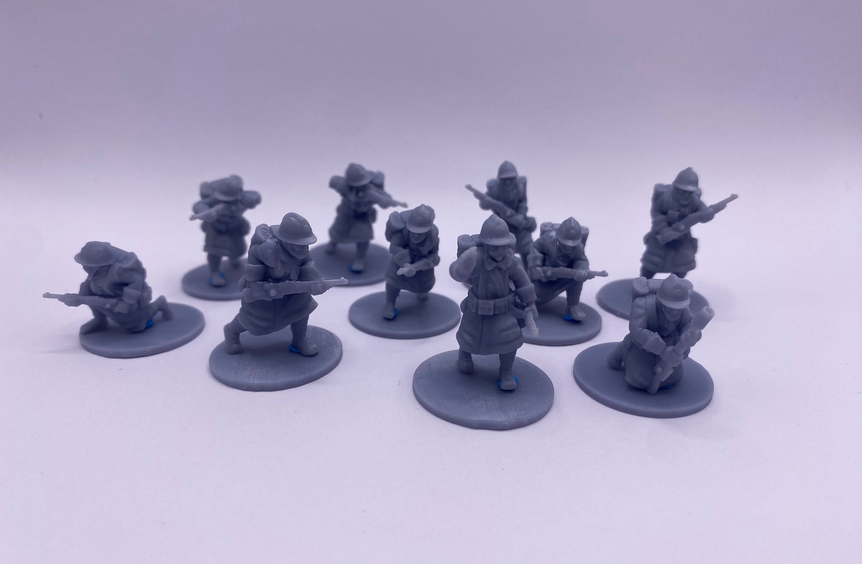 10x French Army Rifle Squad - World War 2 - 3D Resin Printed, 28mm ...