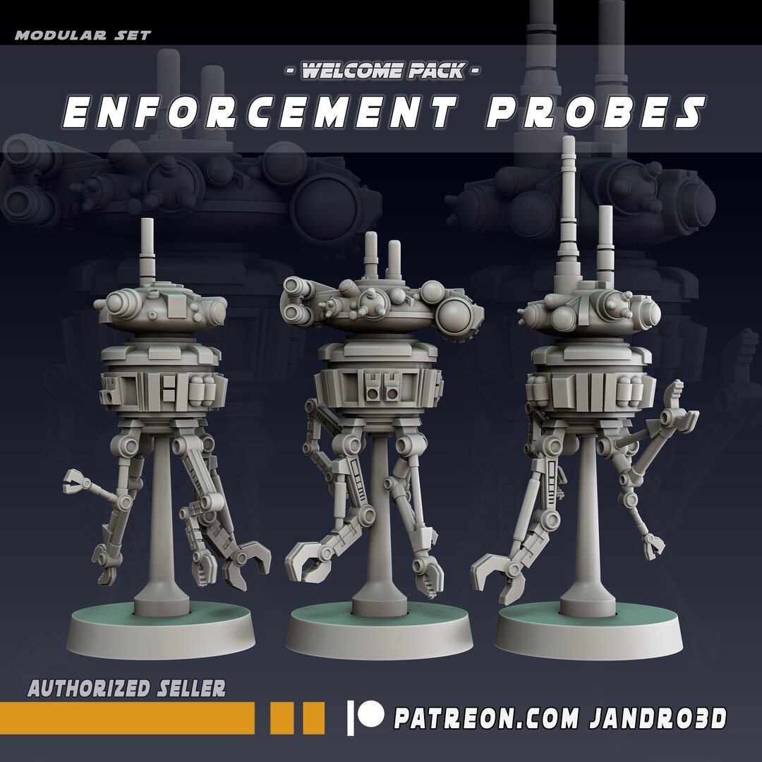 3x Enforcement Probes - Interstellar Civil War - 3D Resin Printed, 35mm ...