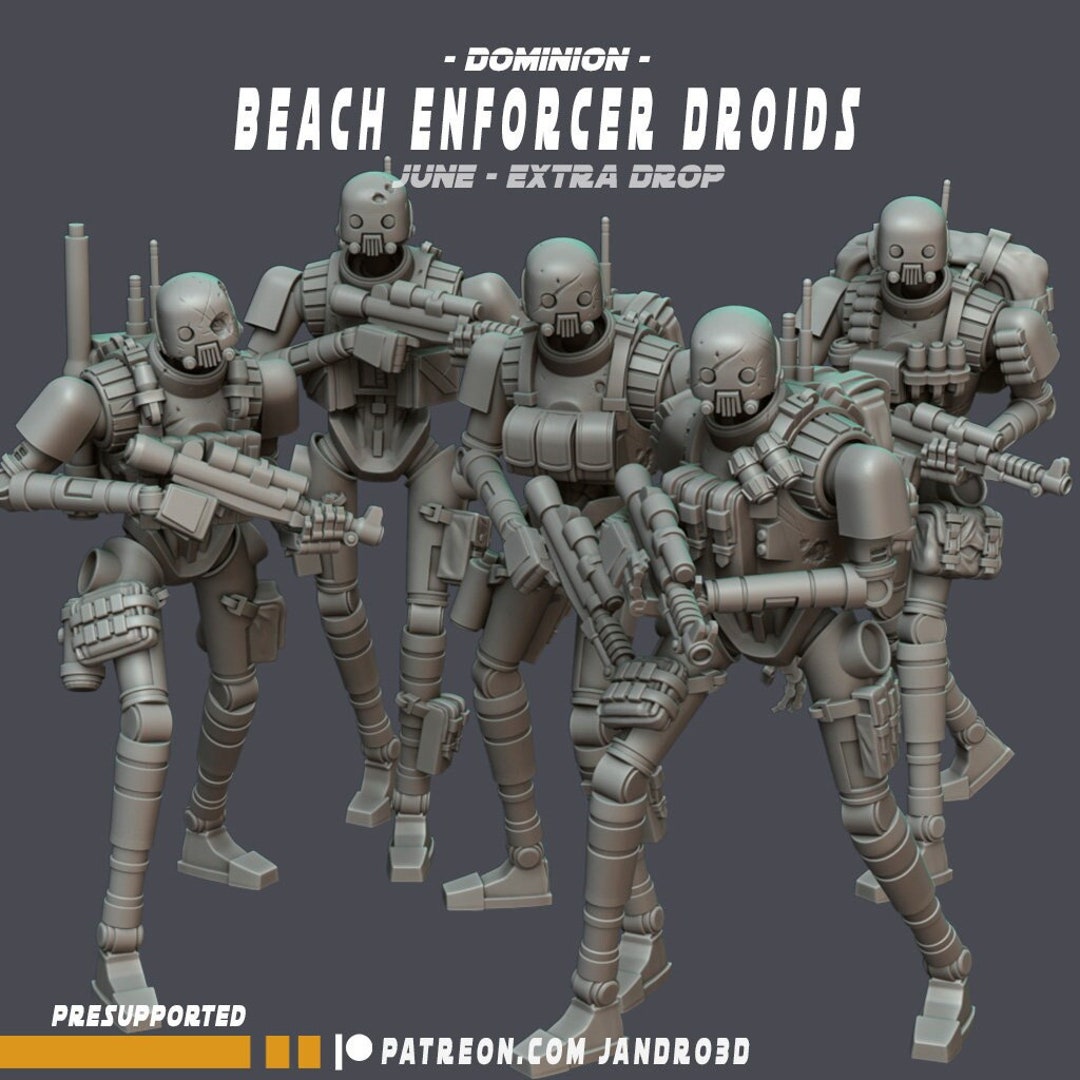 5x Beach Enforcer Droid Squad - Interstellar Civil War - 3D Resin ...