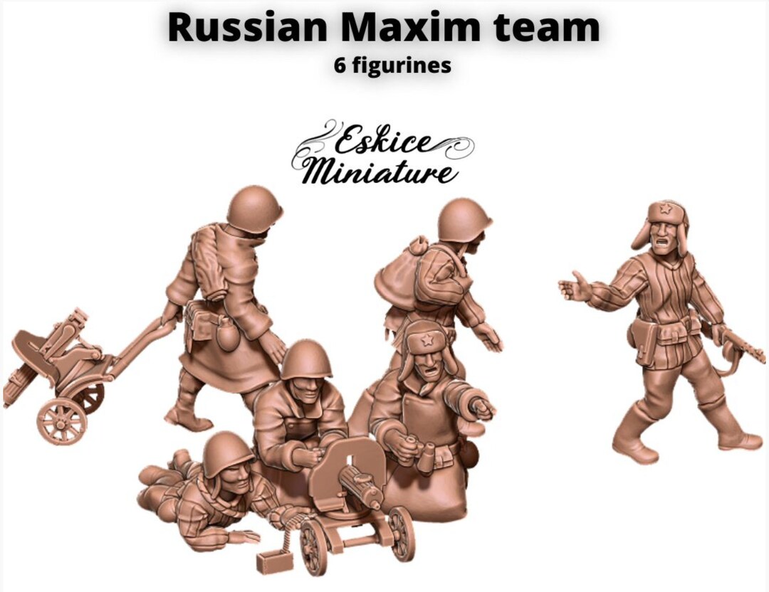 5x Soviet Army Maxim Squad World War 2 3D Resin Printed - Etsy