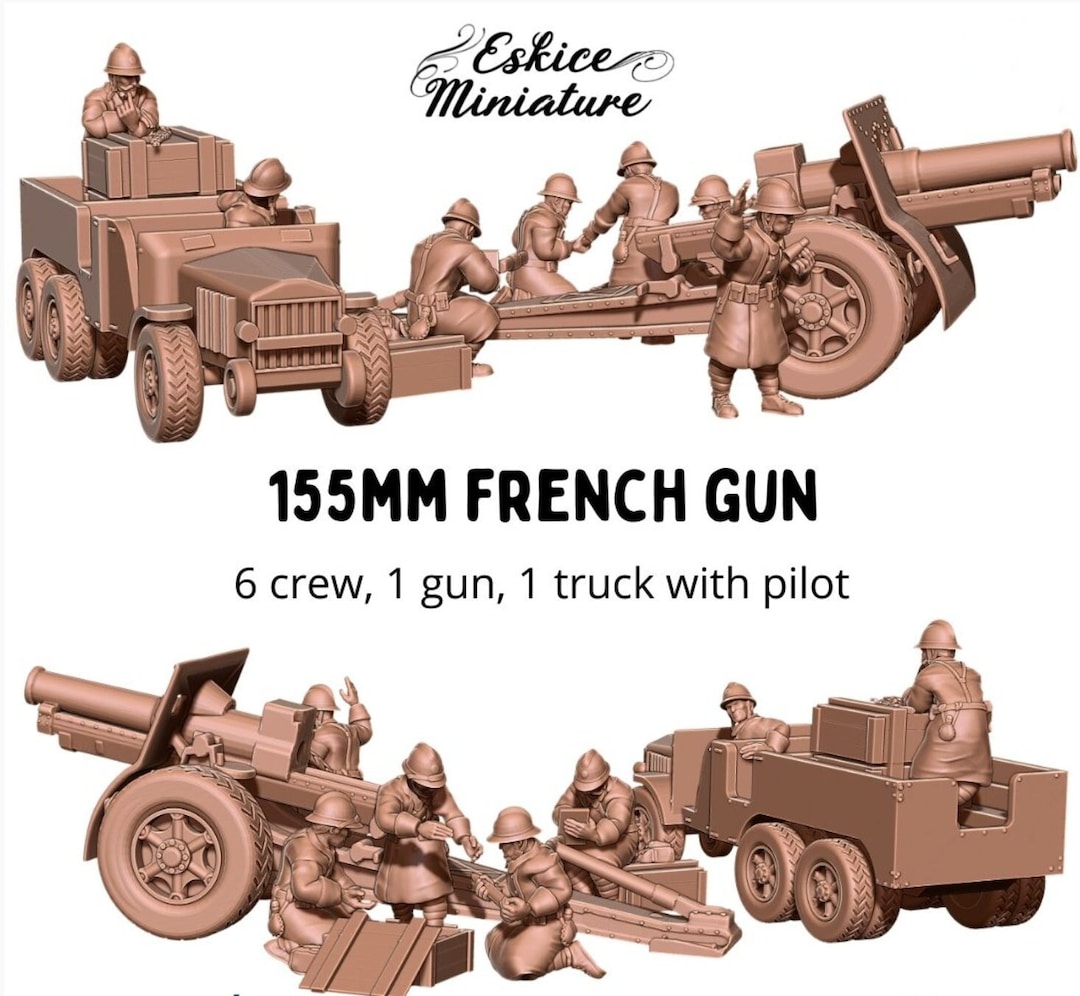 French Canon De 155 C Modèle 1917 Schneider 155mm Artillery Gun With ...