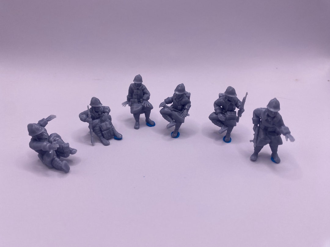 6x French Army Tank Rider Infantrymen - World War 2 - 3D Resin Printed ...