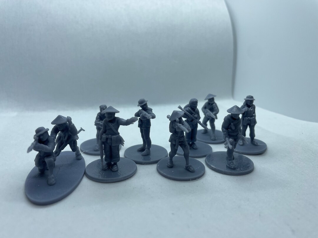 9x Vietnam Viet Cong RPG / RPK Support Squad - 3D Resin Printed, 28mm ...