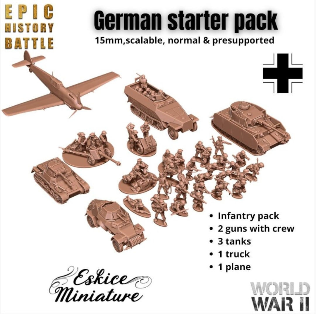 Early War German Starter Pack - 3D Resin Printed, 15mm Scale - Etsy