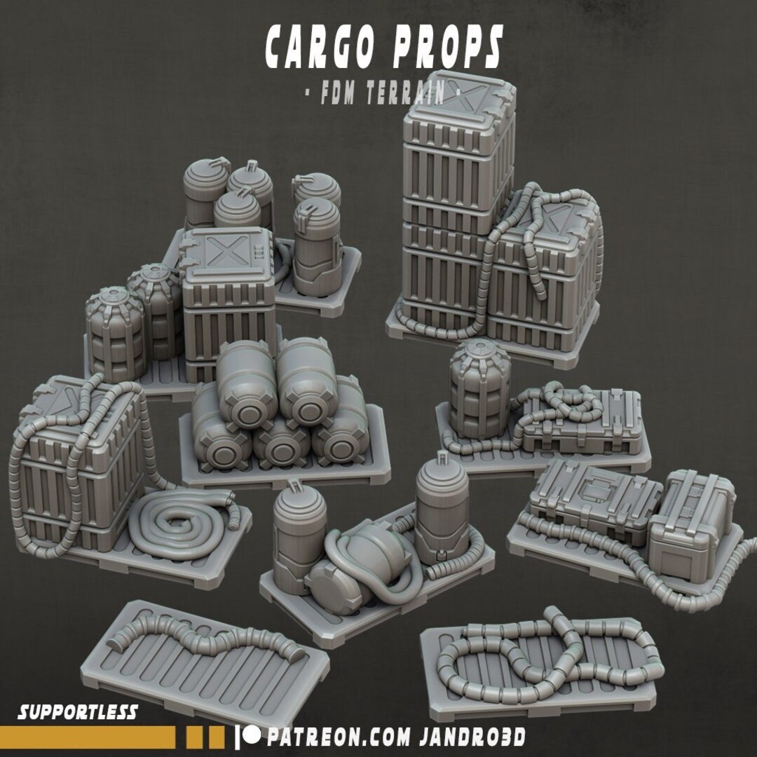 10x Cargo Props Terrain - Interstellar Civil War - 3D FDM Printed, 35mm ...