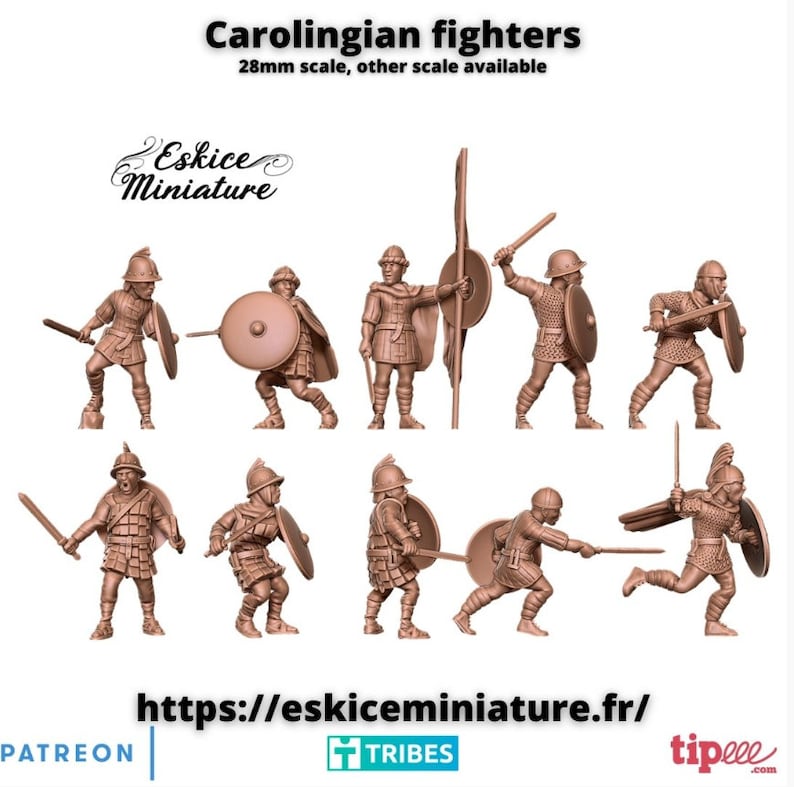 10x Carolingian Fighter Squad - 3D Resin Printed, 28mm Scale - Etsy