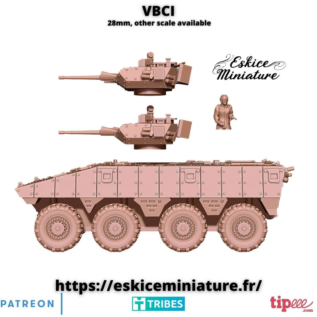 VBCI French Infantry Fighting Vehicle - Modern - 3D Resin Printed, 28mm ...