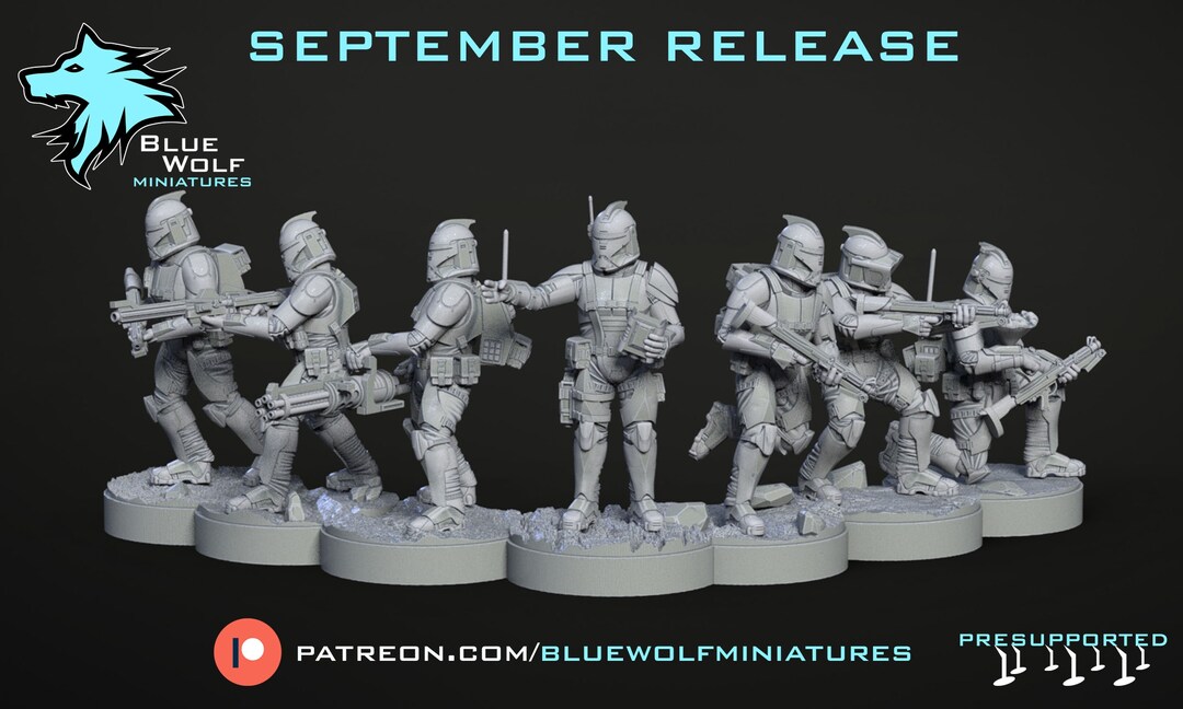 7x Early Replicant Trooper Squad Replicant War 3D Resin Printed, 35mm ...
