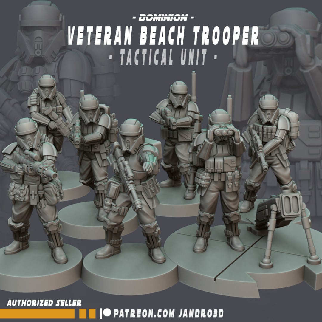 7x Veteran Beach Trooper Tactical Unit - Interstellar Civil War - 3D ...