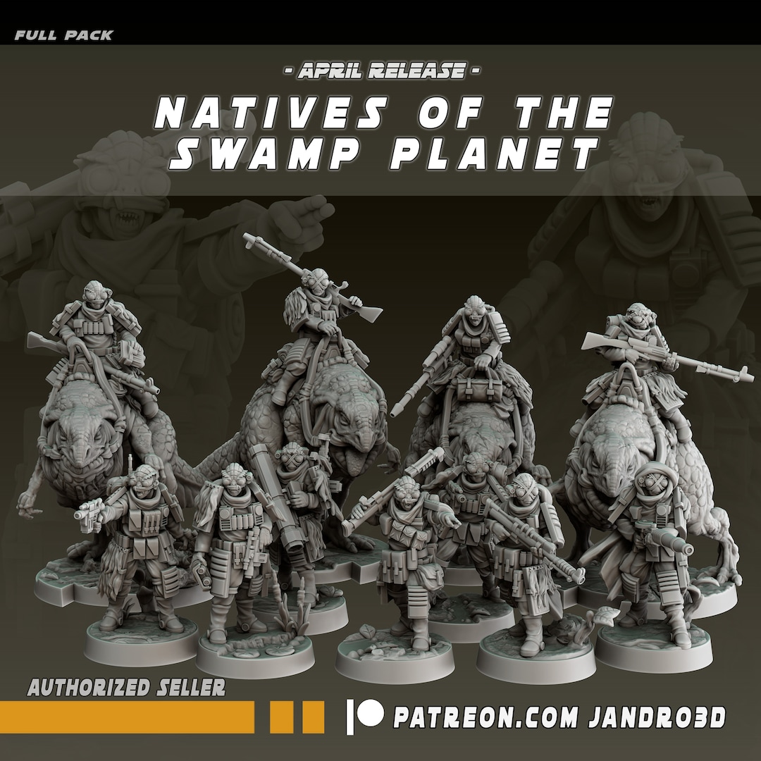 11x Natives of the Swamp Planet Bundle - Interstellar Civil War - 3D ...
