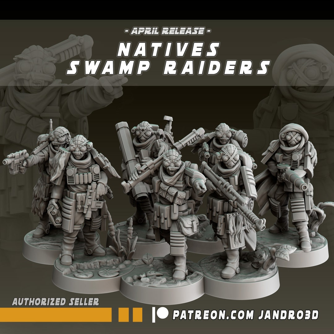 7x Native Swamp Raider Squad - Interstellar Civil War - 3D Resin ...