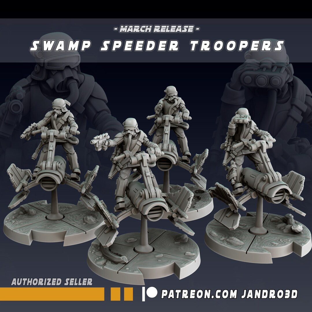 4x Swamp Speeder Trooper Squad - Interstellar Civil War - 3D Resin ...