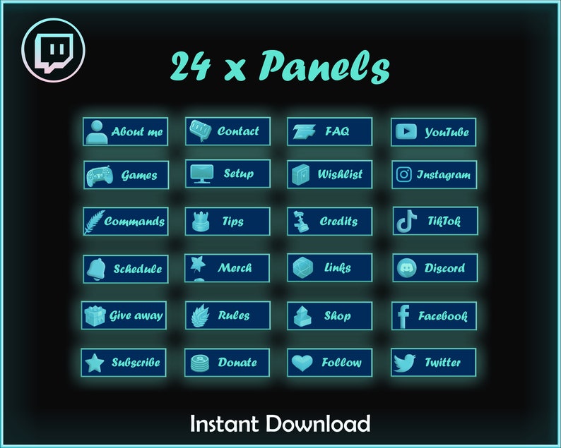 Twitch Panels Pack | Streaming Panels | Aesthetic Twitch Panels - Etsy