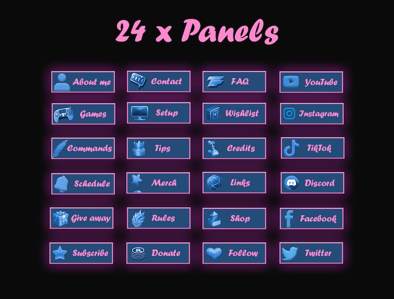 Animated Twitch Overlay Pack | Stream Overlays Package | Aesthetic ...