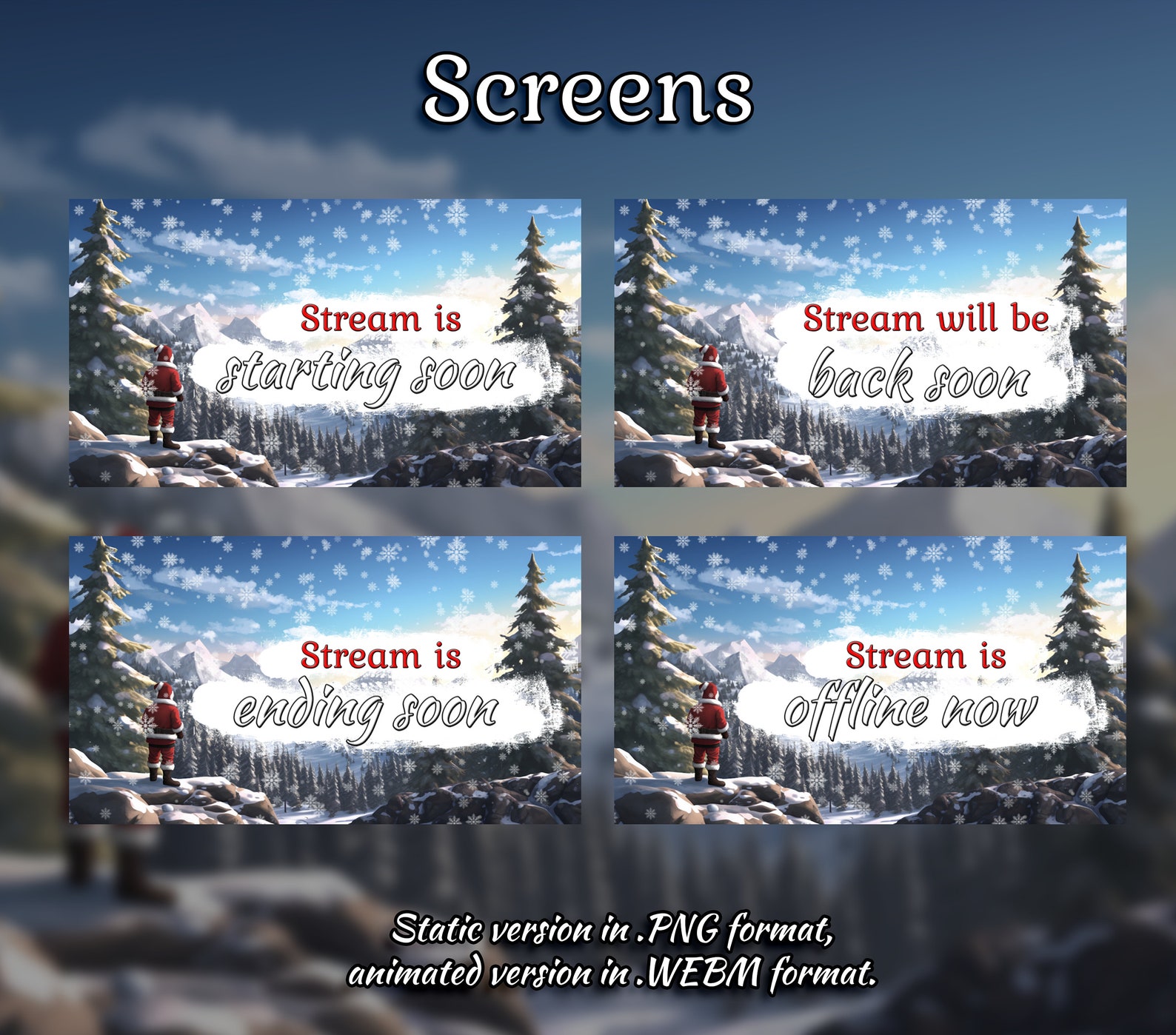 Christmas Animated Twitch Overlay Pack | Stream Overlays Package ...