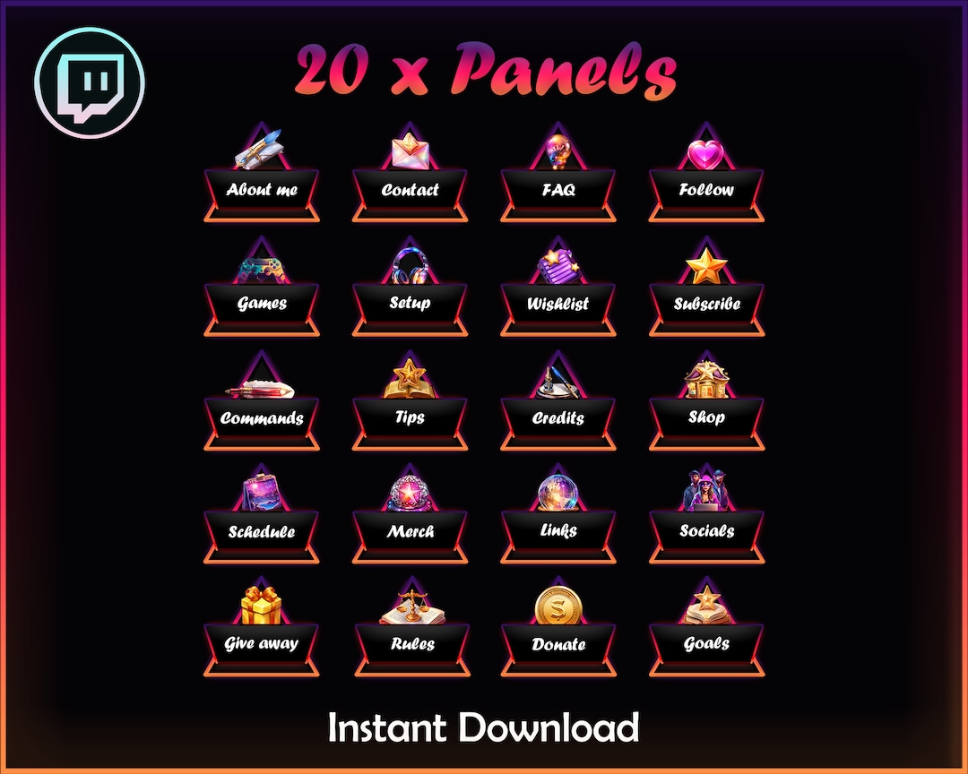 Twitch Panels Pack | Streaming Panels | Aesthetic Twitch Panels - Etsy