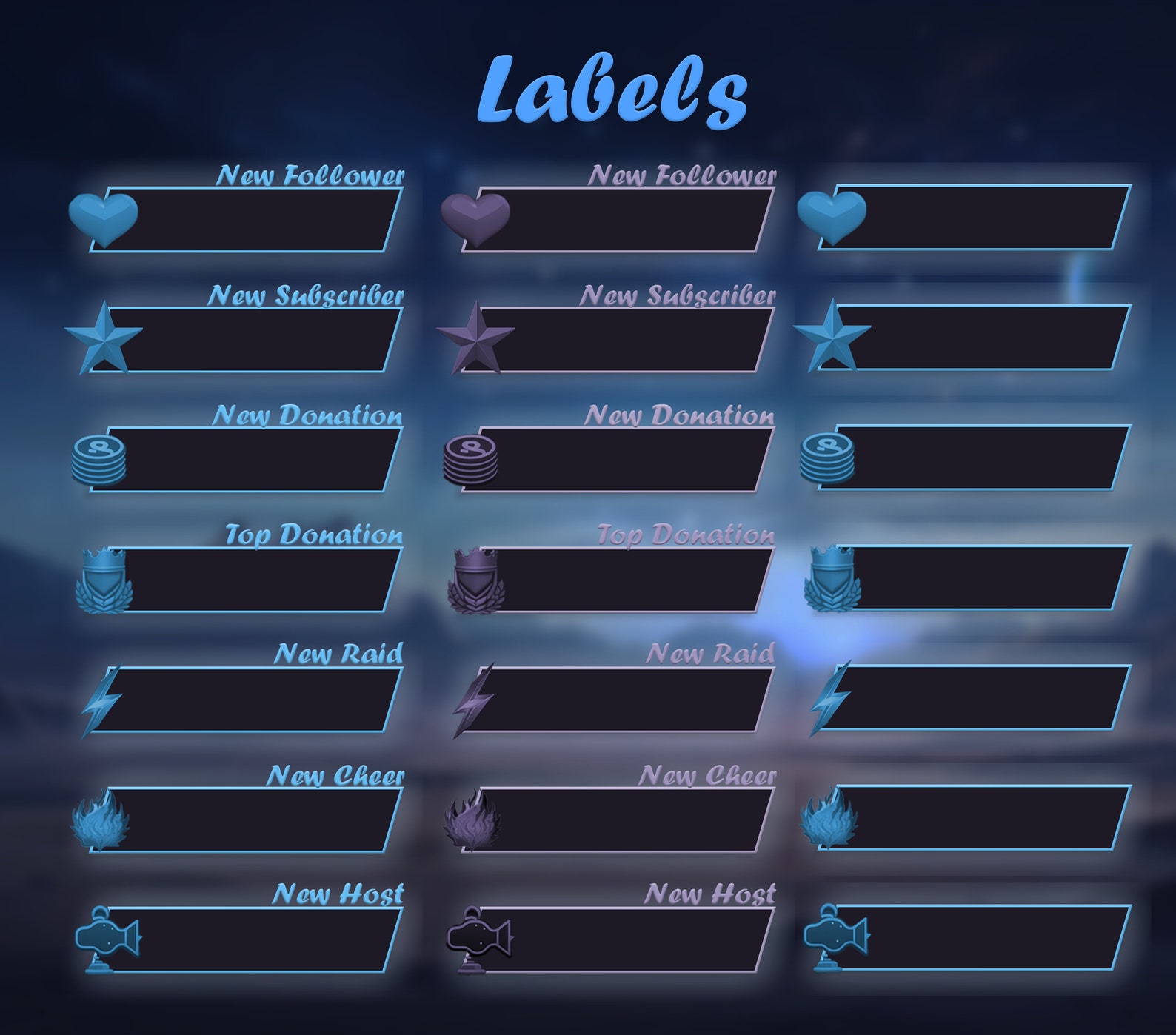 Animated Twitch Overlay Pack Stream Overlays Package Twitch Alerts ...