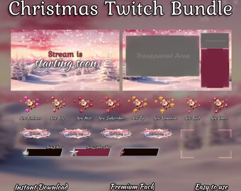 Gold Christmas Pack Animated Overlays Screens Twitch Package - Etsy