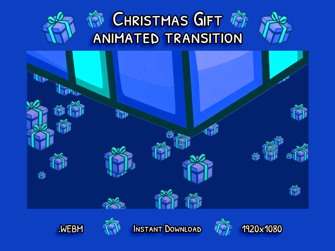 Animated Stream Transition | Christmas Stinger Transition | Blue ...
