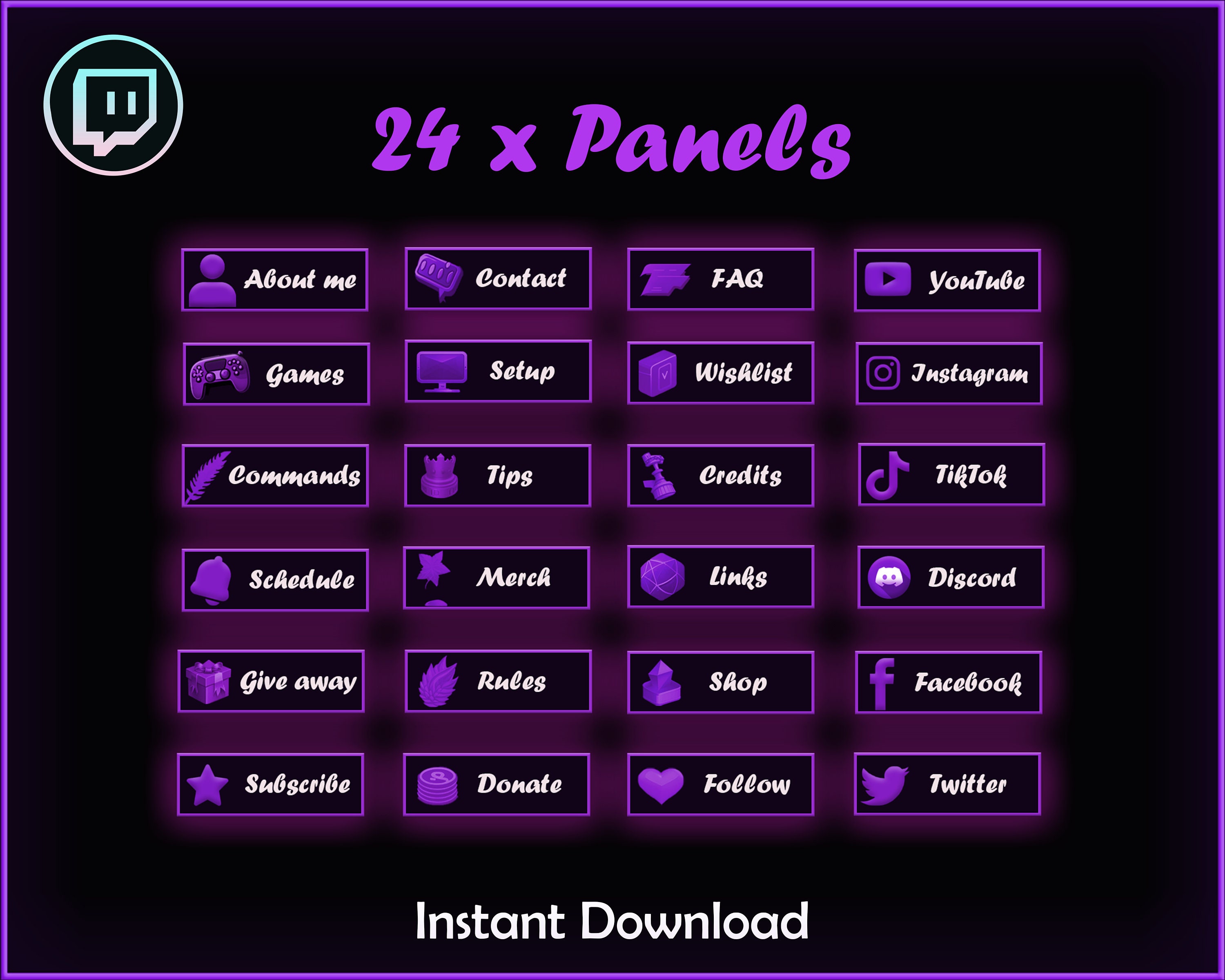 Twitch Panels Pack | Streaming Panels | Aesthetic Twitch Panels - Etsy