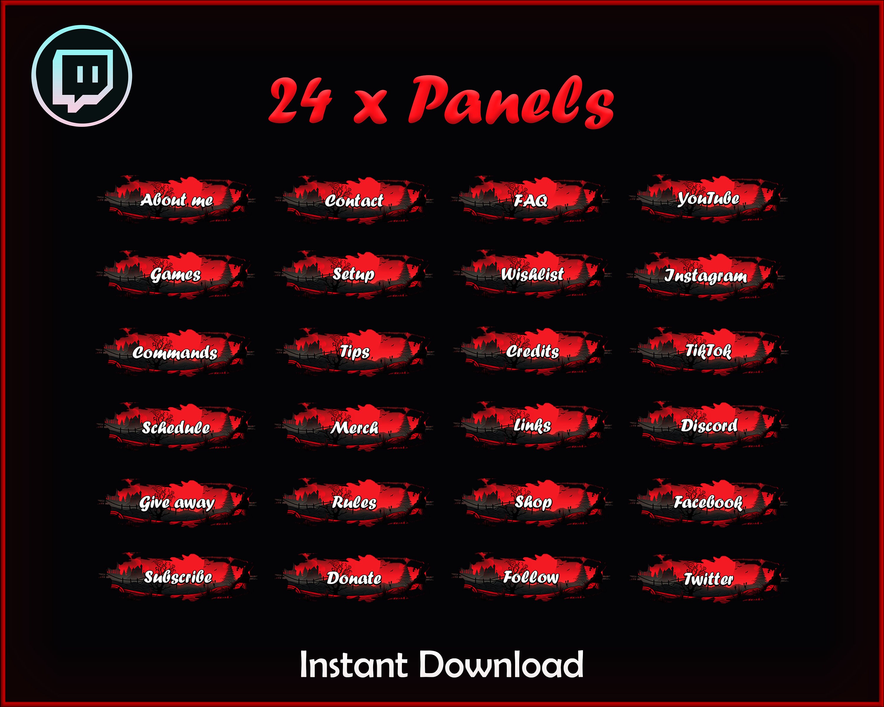 Twitch Panels Pack | Streaming Panels | Aesthetic Twitch Panels - Etsy